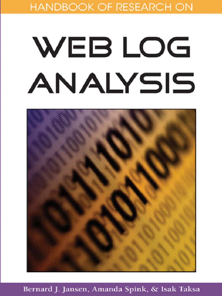 (Amanda Spink) Handbook of Web Log Analysis (Handb (Book4You) | PDF | Ethnography | Methodology