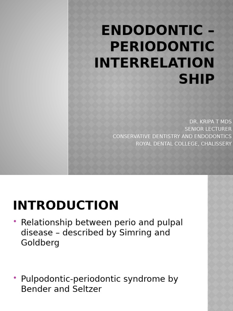 Endodontic-Periodontic Relationship Explained | PDF | Periodontology ...