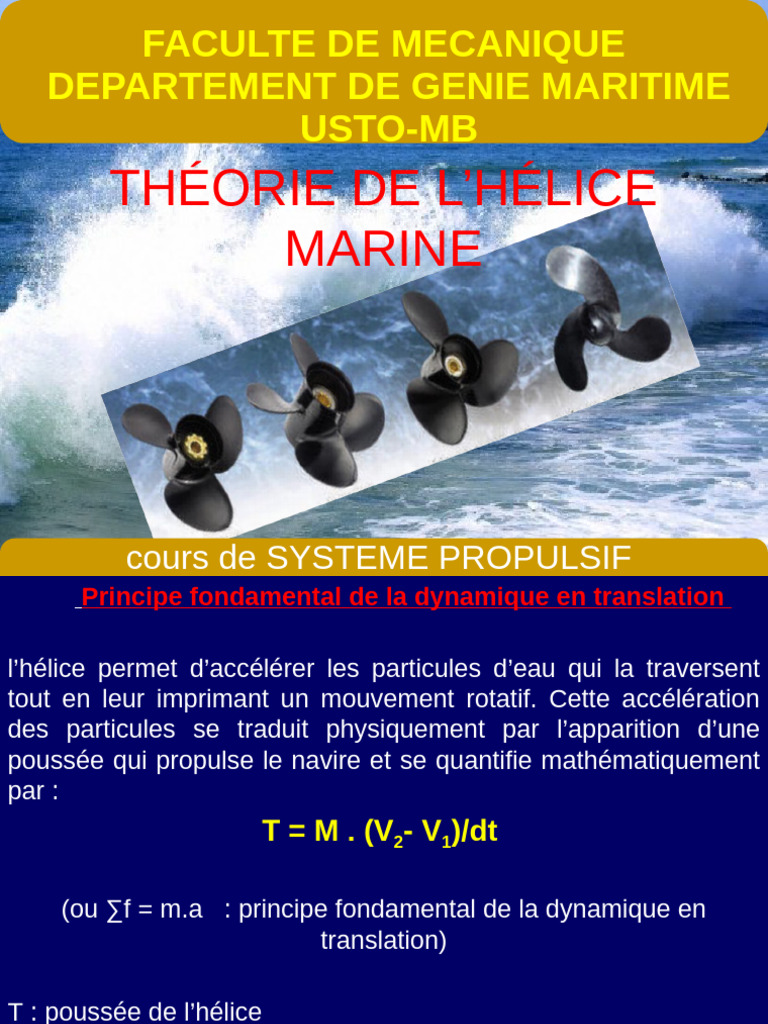 Théorie de l'Hélice Marine | PDF | Portance (aérodynamique) | Profil ...