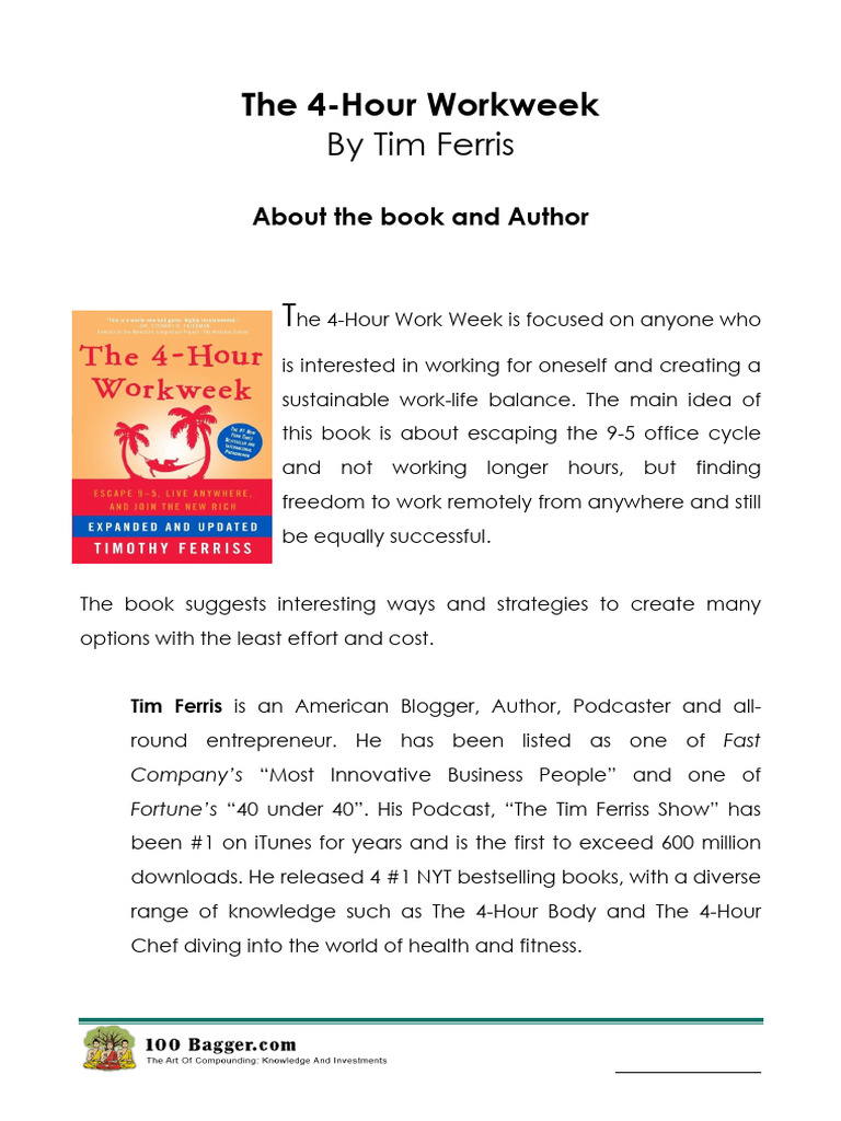 4-Hour Workweek Book Summary | PDF