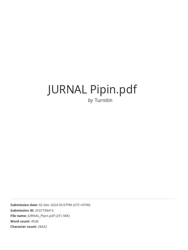 HASIL TURNITIN JURNAL PIPIN | PDF