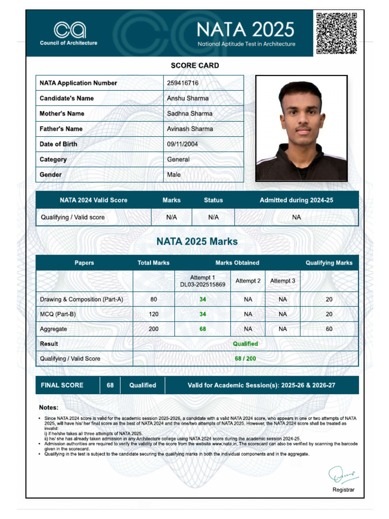 Nata 1 Score | PDF