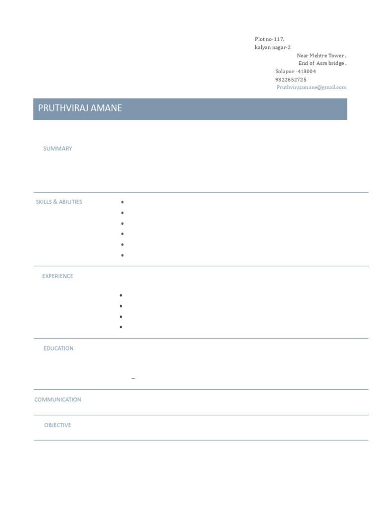 Pruthviraj Amane: Plot No-117, Kalyan Nagar-2 Near Mehtre Tower, End of Asra Bridge - Solapur ...