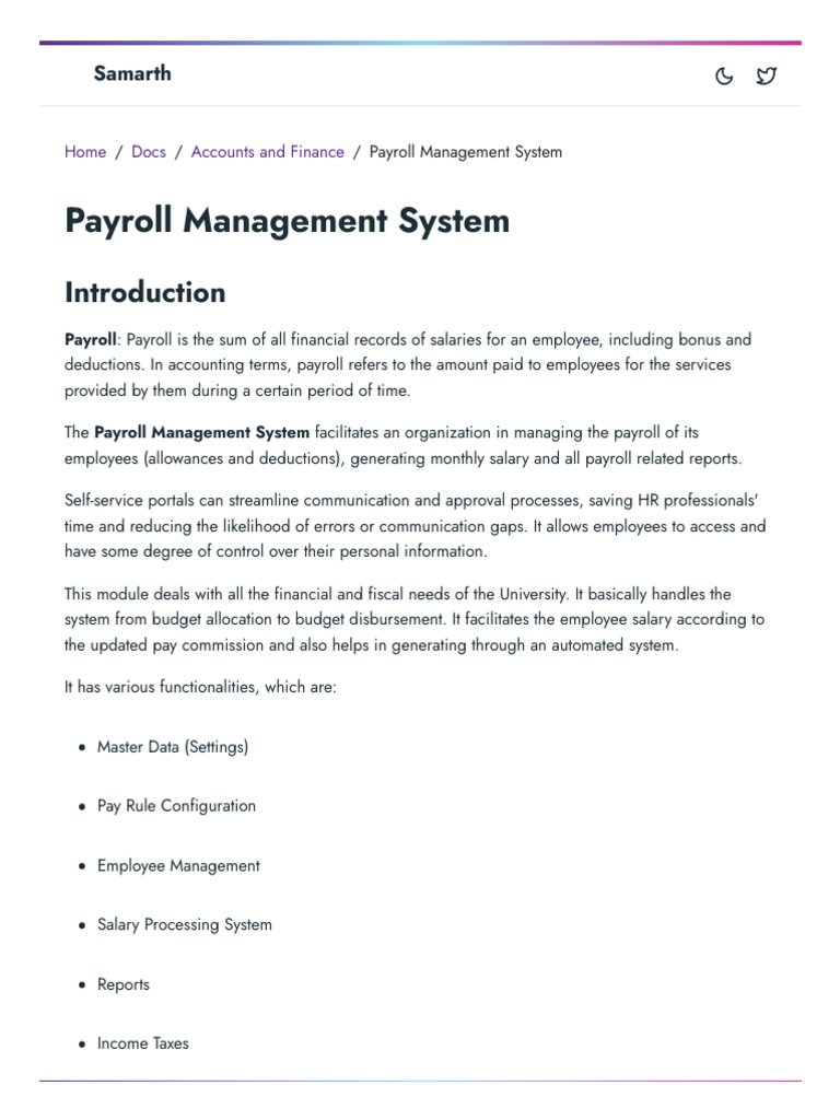 Payroll Management System - Samarth | PDF | Payroll | Salary