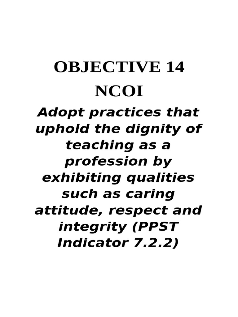 PMES NCOI Cover With PPST Indicator | PDF