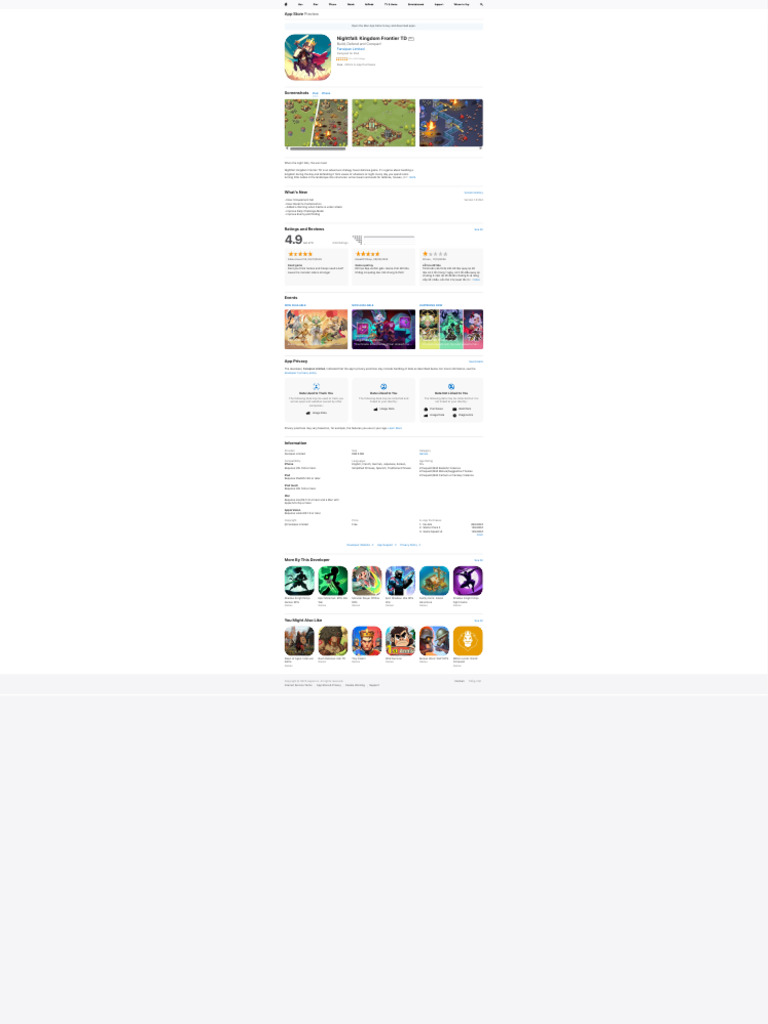 Nightfall! Kingdom Frontier TD On The AppStore | PDF | Ios | Apple Inc.