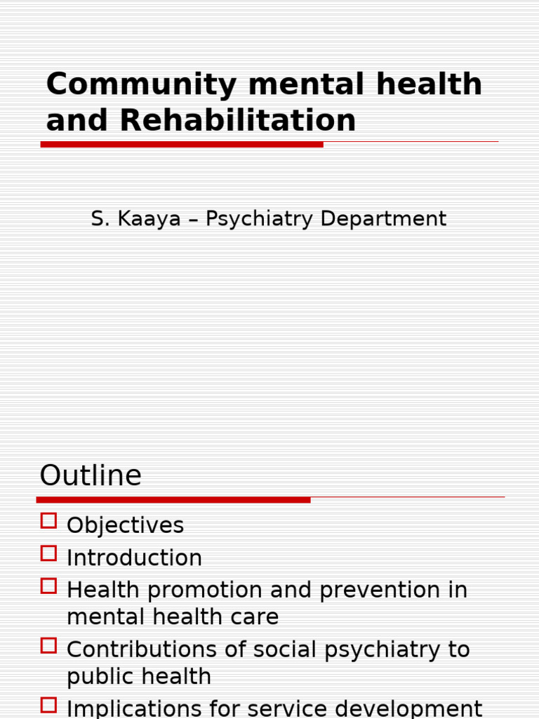 Community Mental Health Strategies Overview | PDF | Mental Health ...