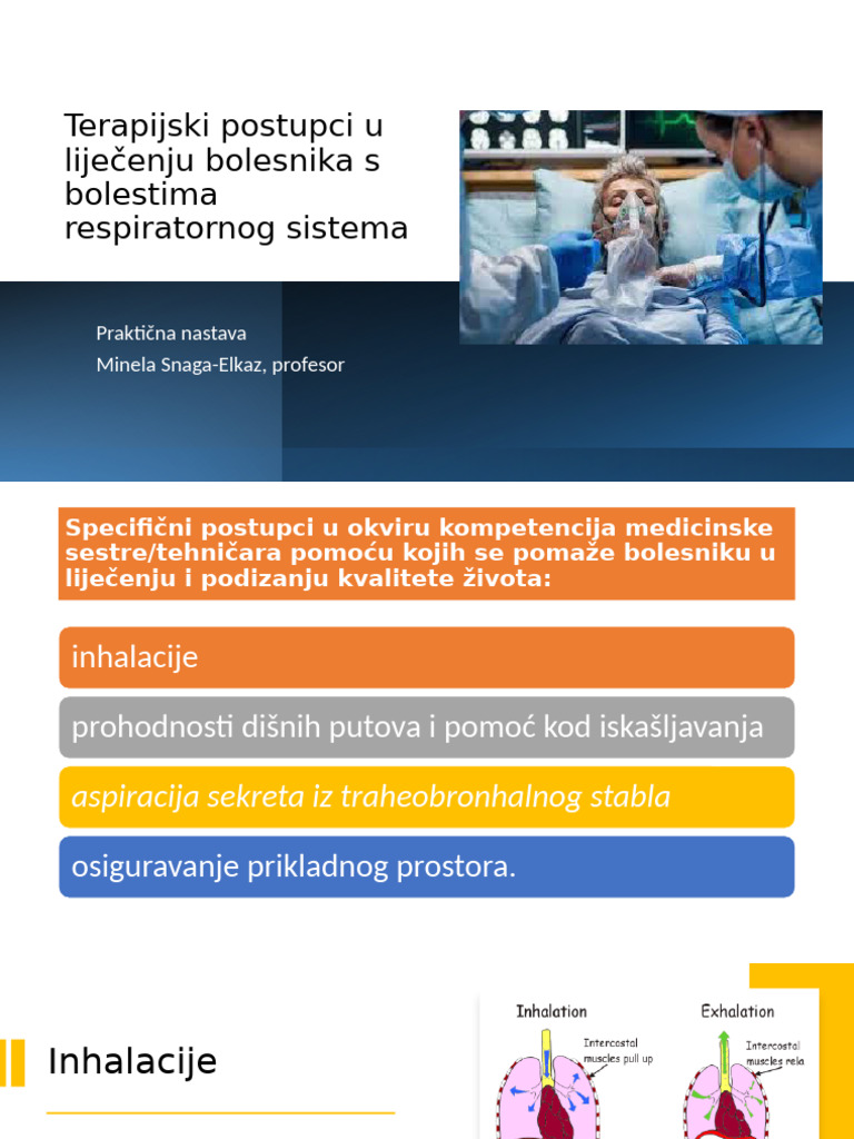 Terapijski Postupci U Liječenju Bolesnika S Bolestima Respiratornog ...