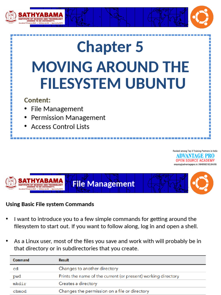Chapter 5 (Moving Around The Filesystem Ubuntu) | PDF | Directory (Computing) | File System