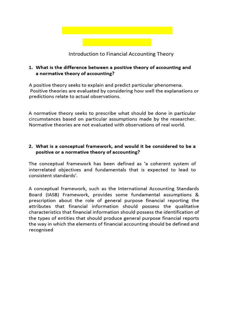 Theory Revision Notes | PDF | Theory | Expense