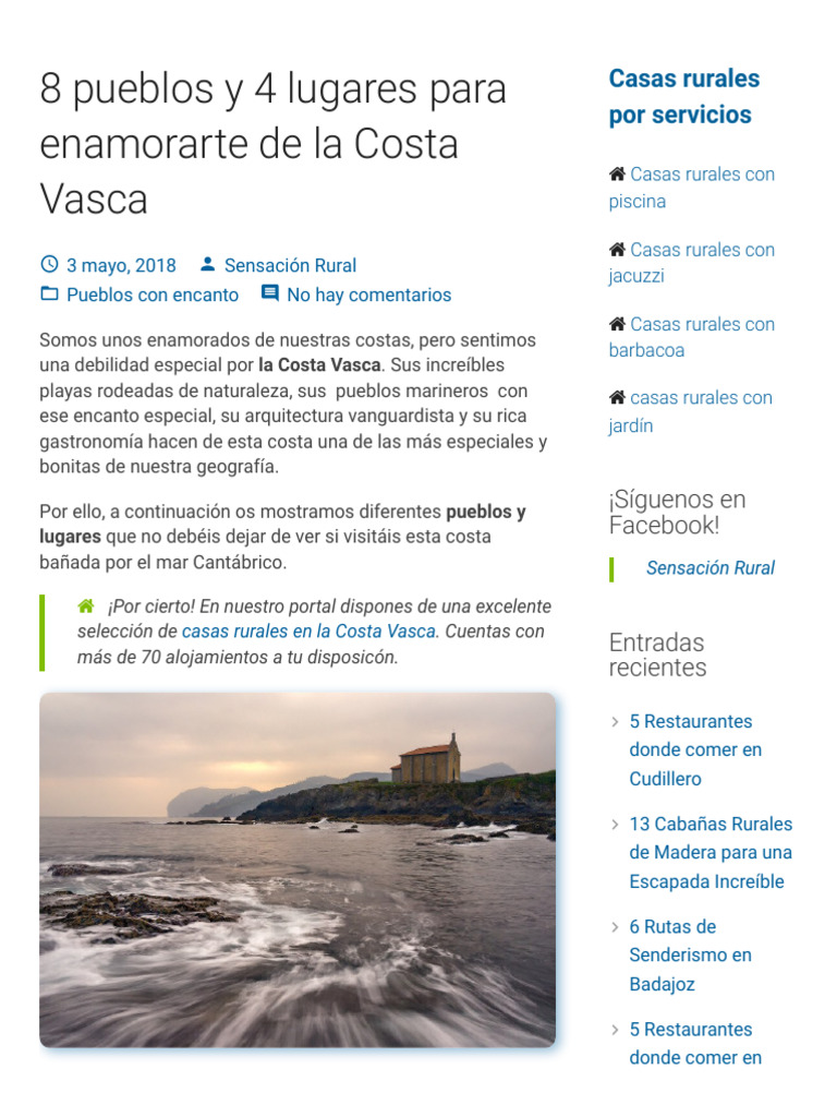 Pueblos con encanto en la Costa Vasca | PDF | País Vasco (Comunidad ...