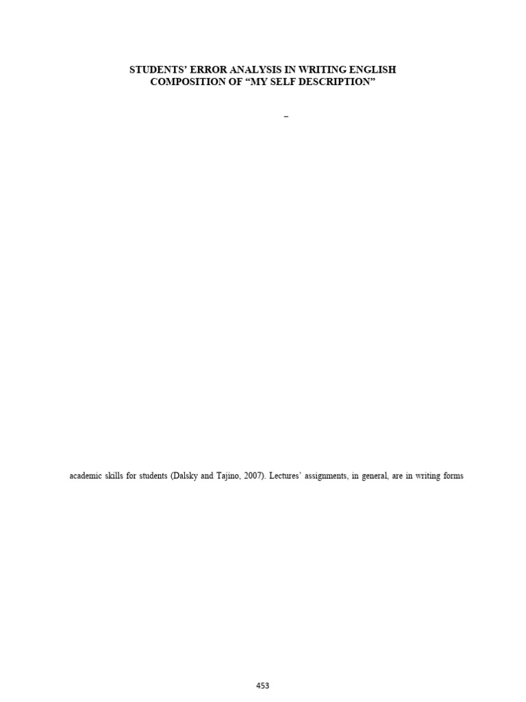 Fitria - Students' Error Analysis in Writing English Composition of My ...