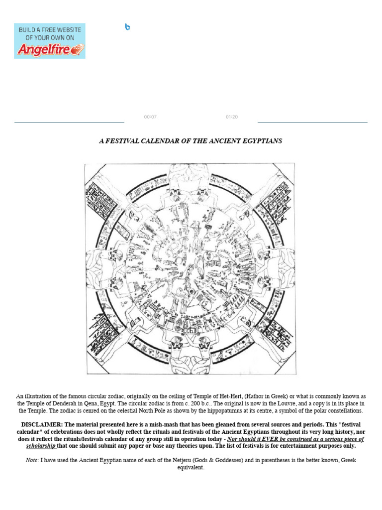 Ancient Egyptian Festival Calendar | PDF | Horus | Isis