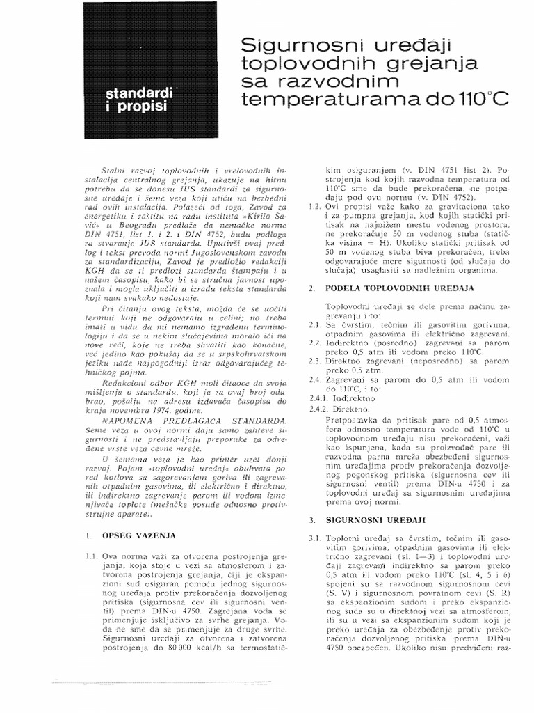 Sigurnosni Uređaji Do 110 Stepeni | PDF
