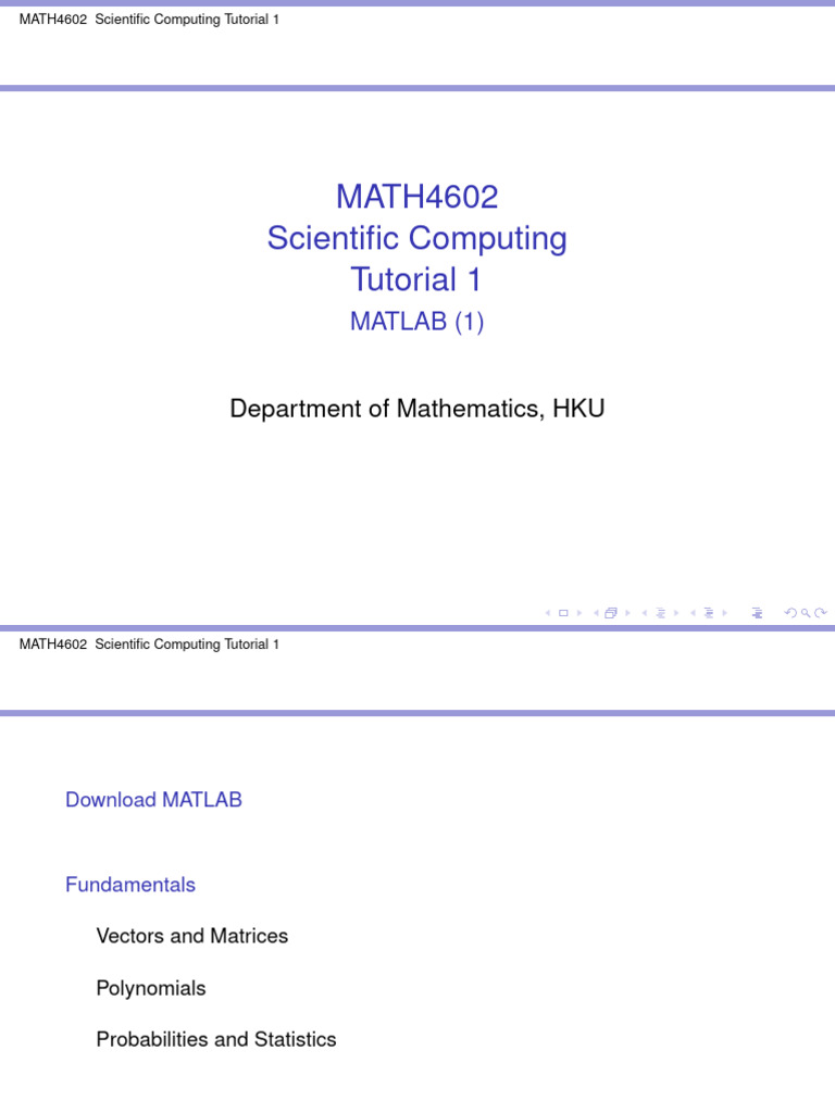 MATH4602 Tutorial01-MATLAB | PDF | Eigenvalues And Eigenvectors ...