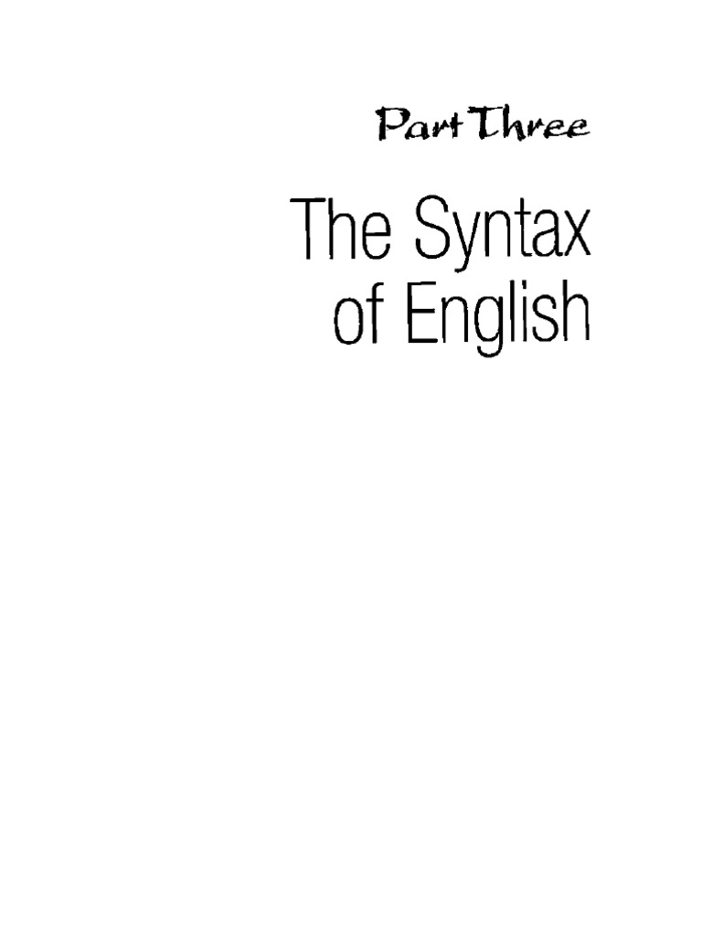 English Syntax | PDF | Phrase | Verb