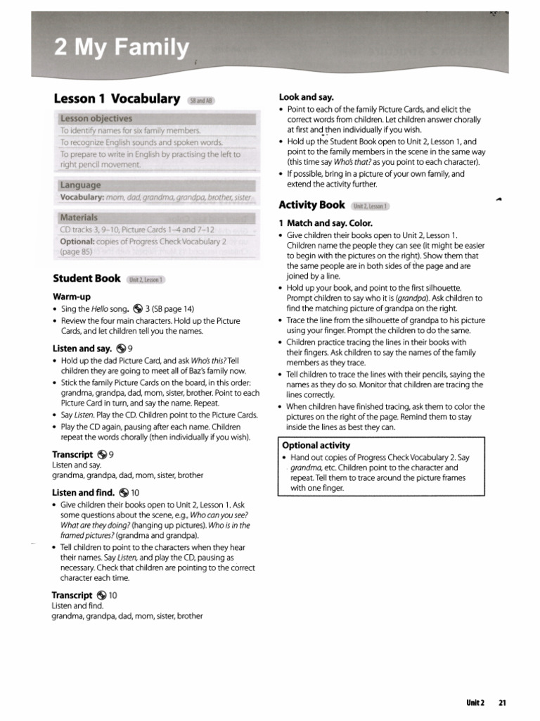 First Friends 1 - Teacher's Book - Unit 2 (v1.0) | PDF