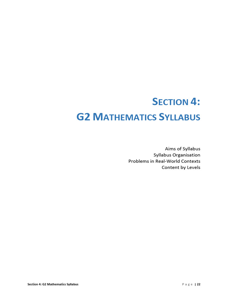 2020 g2 and g3 Mathematics Syllabuses | PDF | Numbers | Ratio