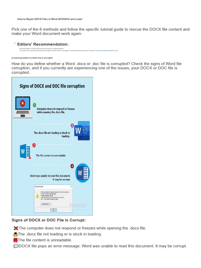 How Do I Repair Docx File | PDF | Microsoft Word | Computer File