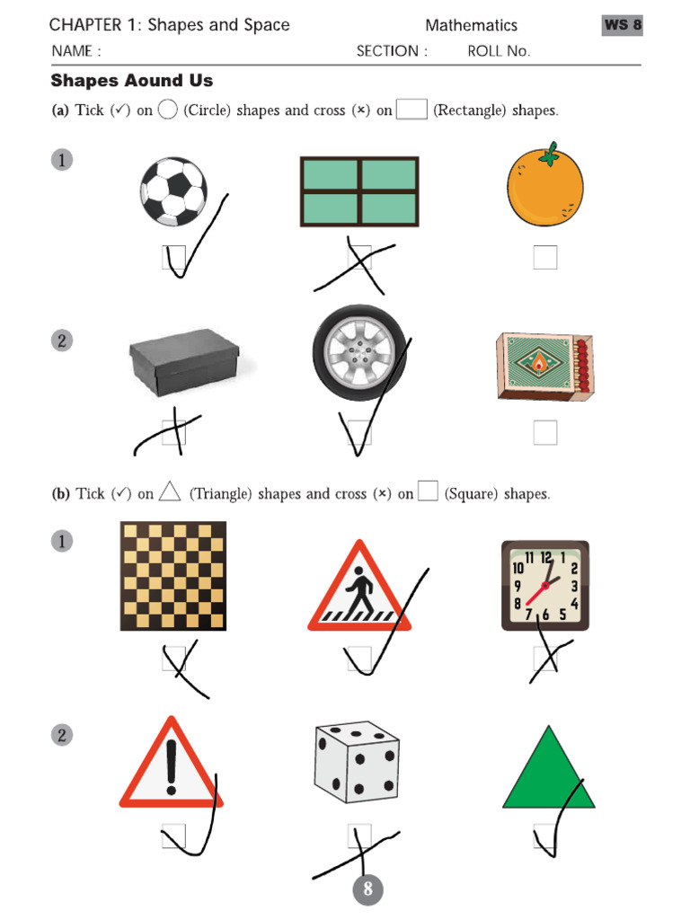 Shapes Worksheet Class 2 | PDF