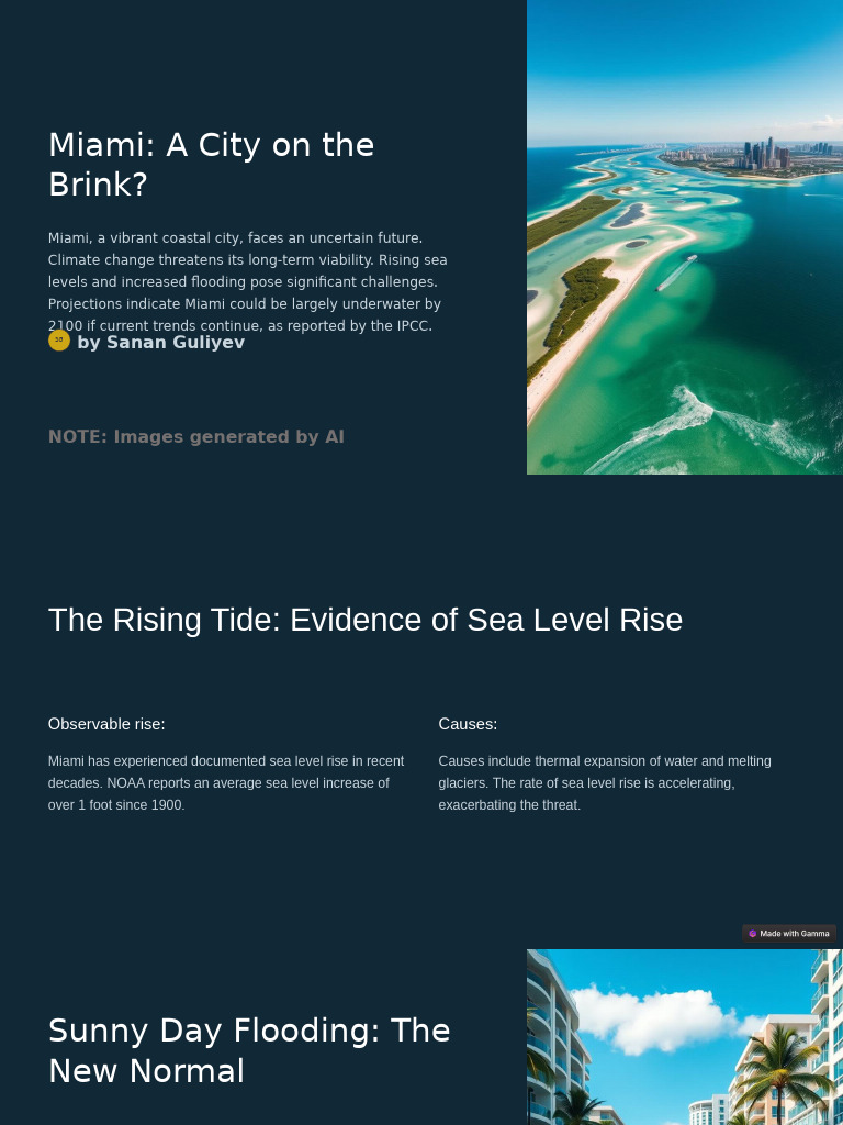 Miami A City On The Brink | PDF | Sea Level Rise | Climate Change