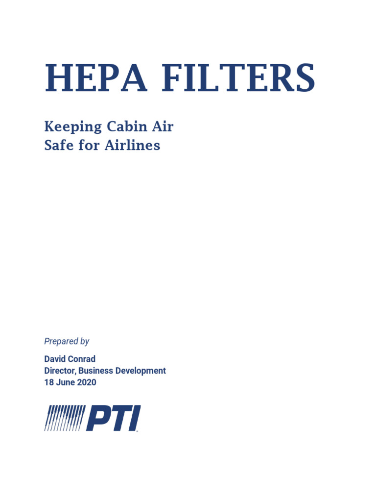 HEPA Filters Keeping Cabin Air Safe For Airlines 13 July 2020 ...