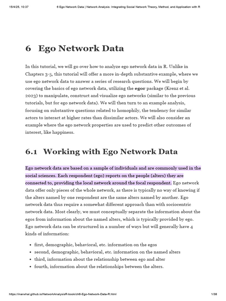 Analyzing Ego Network Data in R | PDF | Function (Mathematics) | Social ...