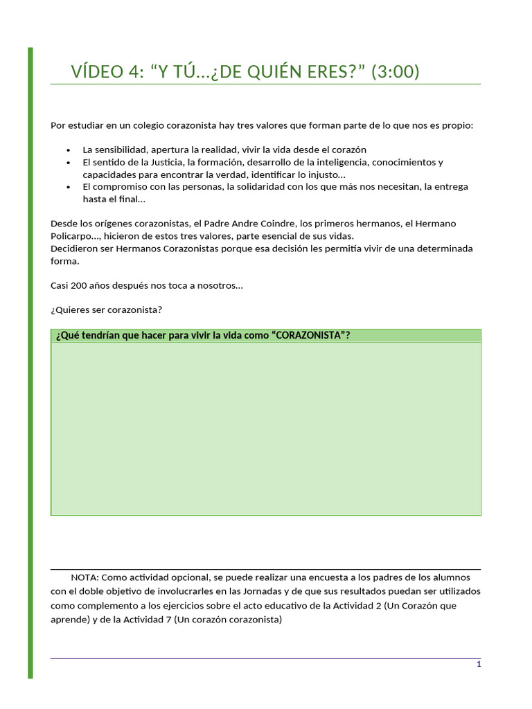 Actividad Y Tú de Quién Eres | PDF