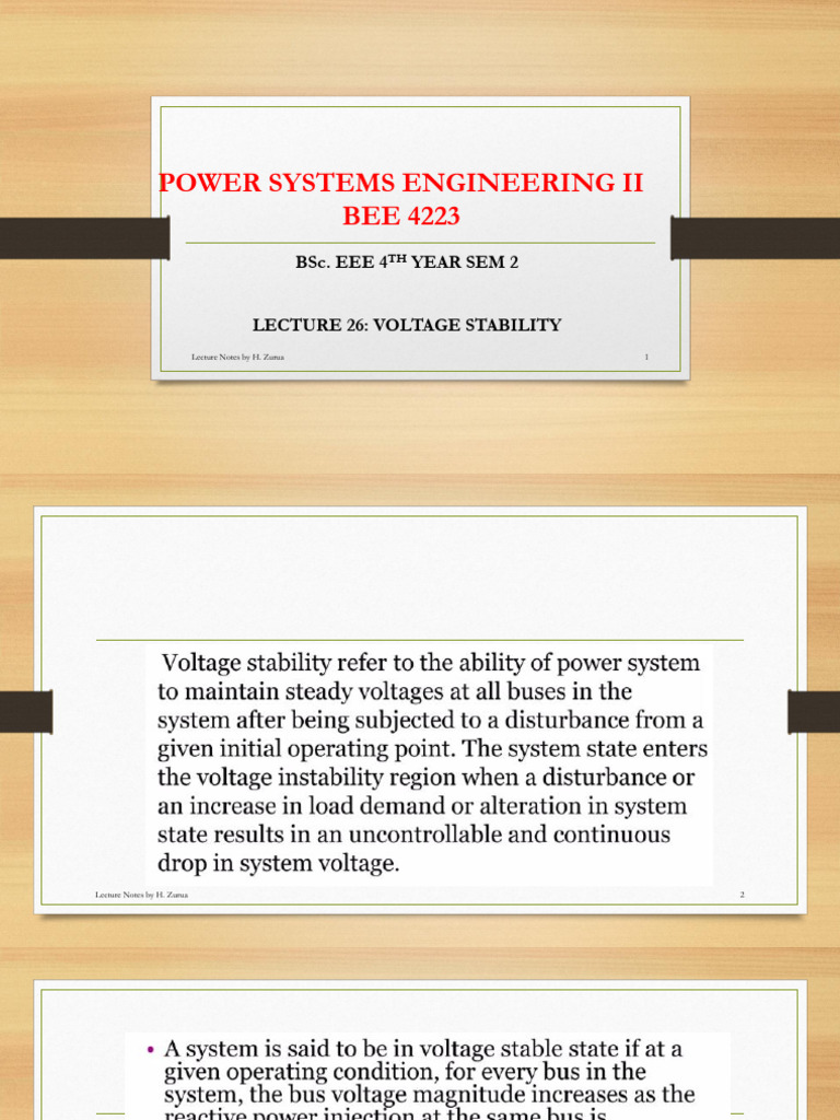 Voltage Stability in Power Systems | PDF | Power Engineering | Physical ...