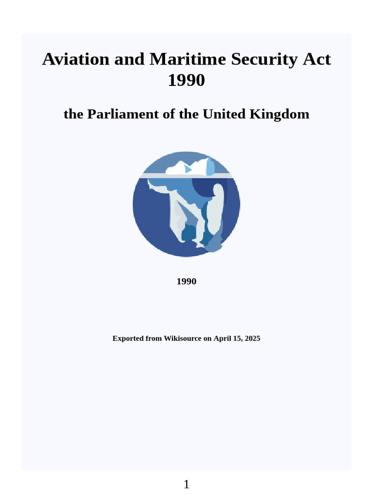 Aviation and Maritime Security Act 1990 | PDF | Manslaughter | Crimes