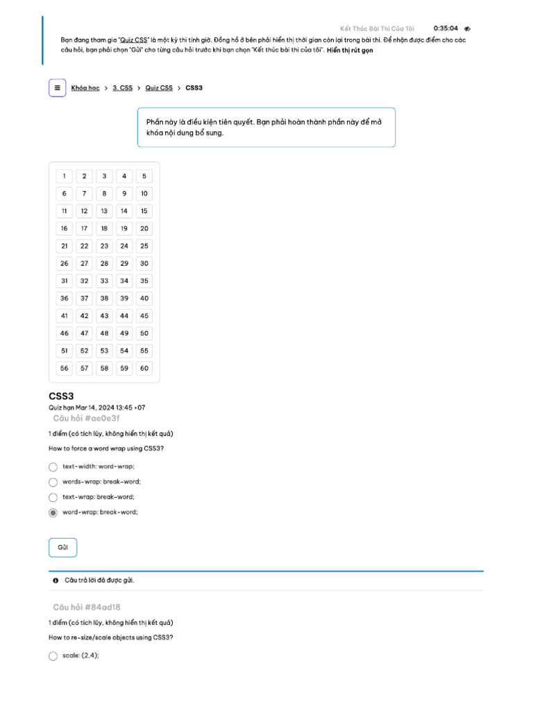 CSS - Quiz CSS - Chương trình học của IT4409 - MOOC daotao | PDF