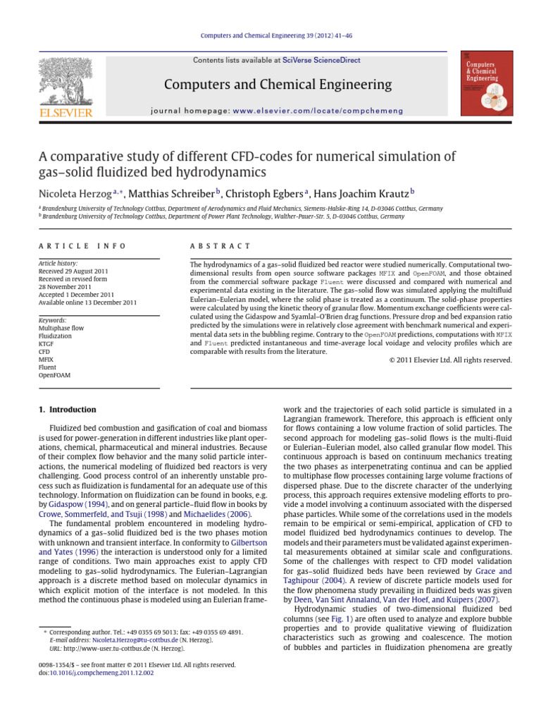 A Comparative Study of Different CFD-codes For Numerical Simulation of Gas-Solid Fluidized Bed ...