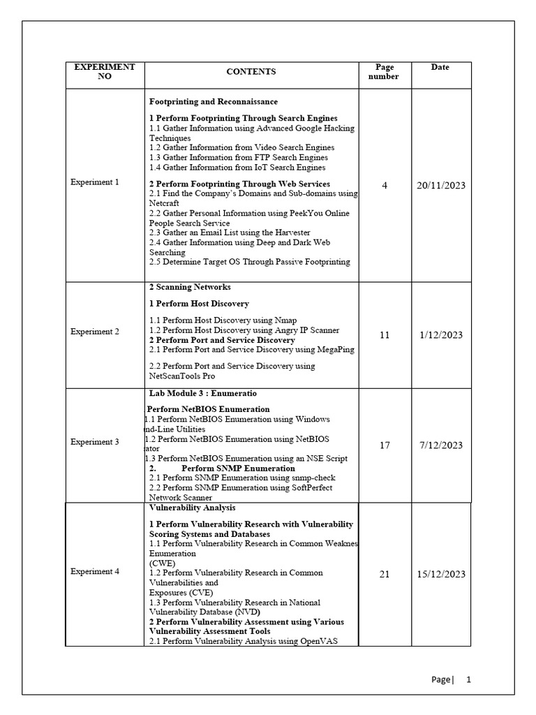 Ethical Hacking Lab Manual | PDF | Computer Science | Computer Networking