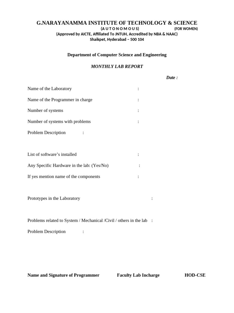 Lab Monthly Report | PDF