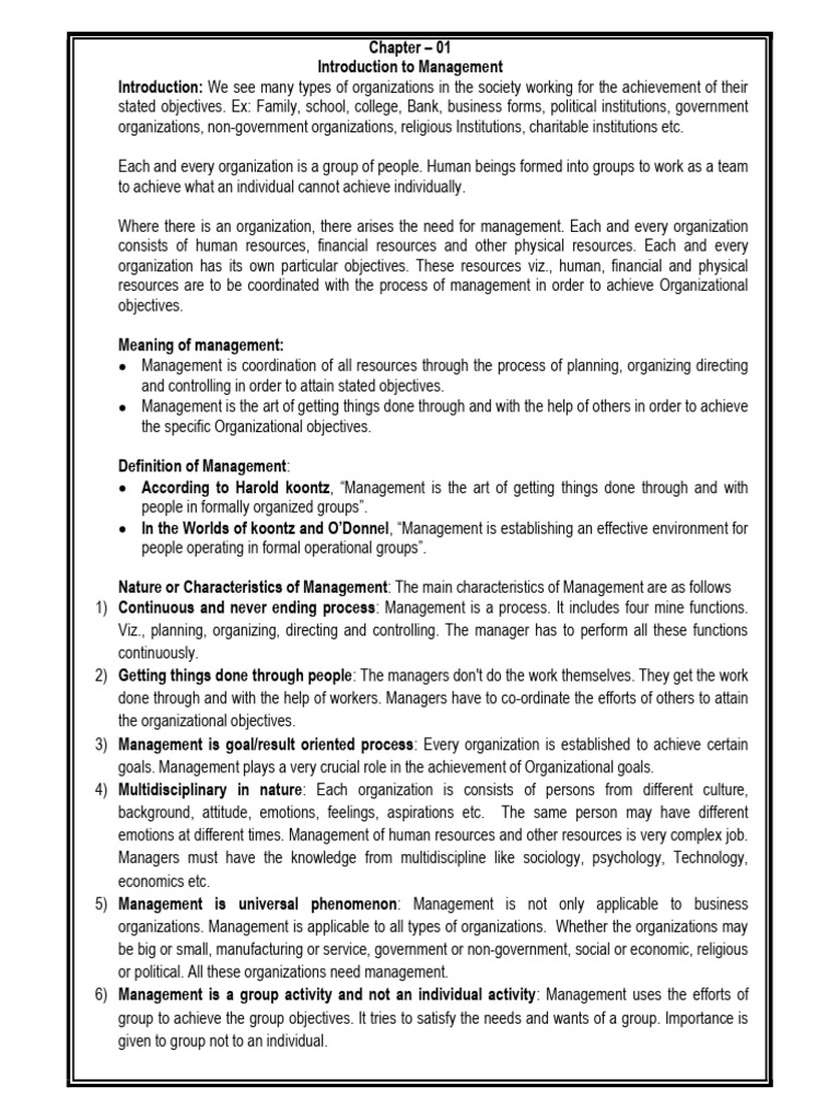 UNIT-1 Introduction to Management | PDF | Cost Of Living | Science