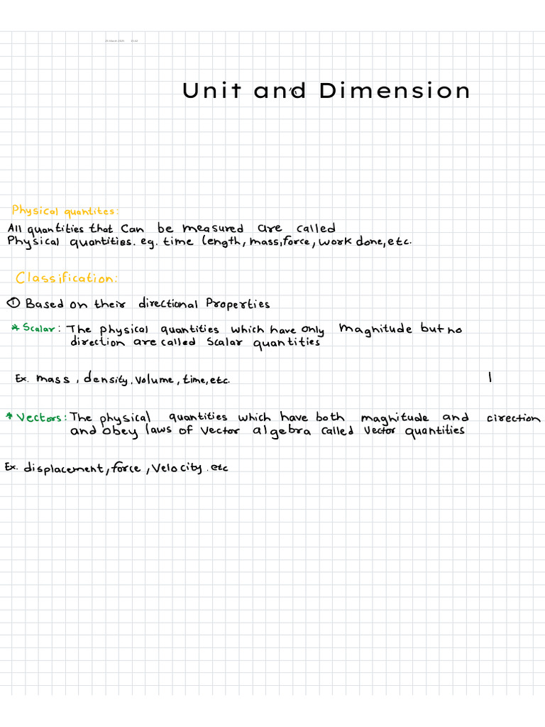 Unit and Dimension | PDF