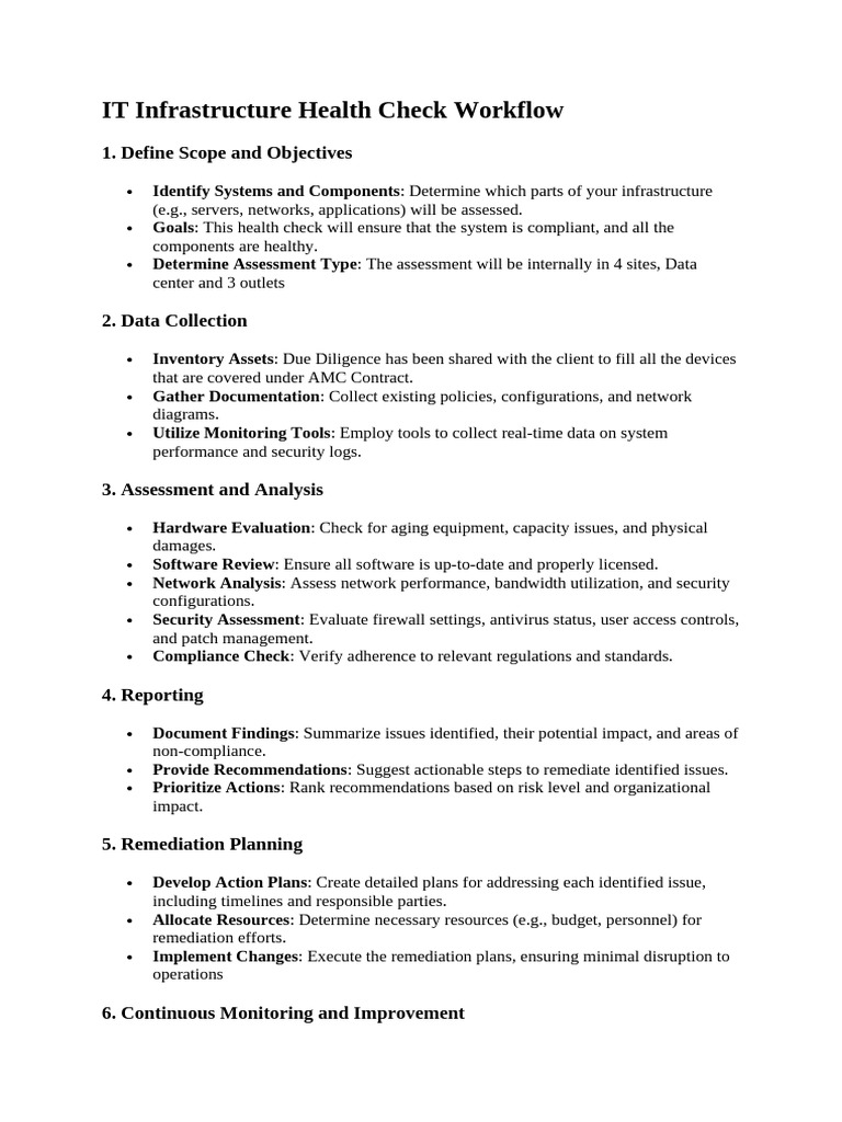 IT Health Check Workflow | PDF
