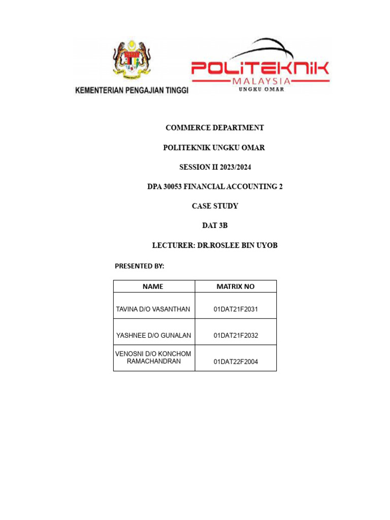 Case Study Financial Accounting 3 Pdf Dividend Preferred Stock