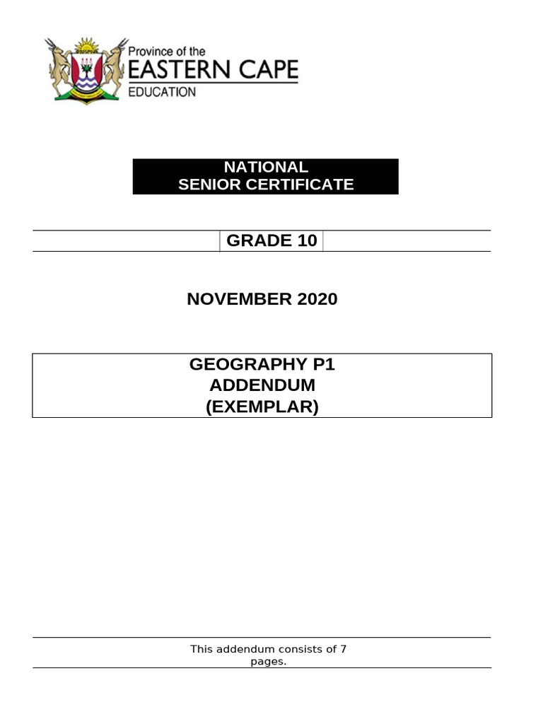 GEO P1 GR10 ANNEX NOV2020 - English | PDF | Tsunami | Earth Sciences