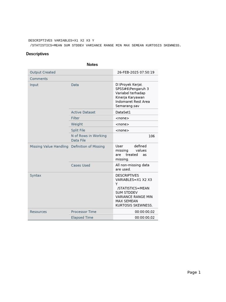 Uji Statistics Descriptive | PDF | Standard Deviation | Errors And Residuals