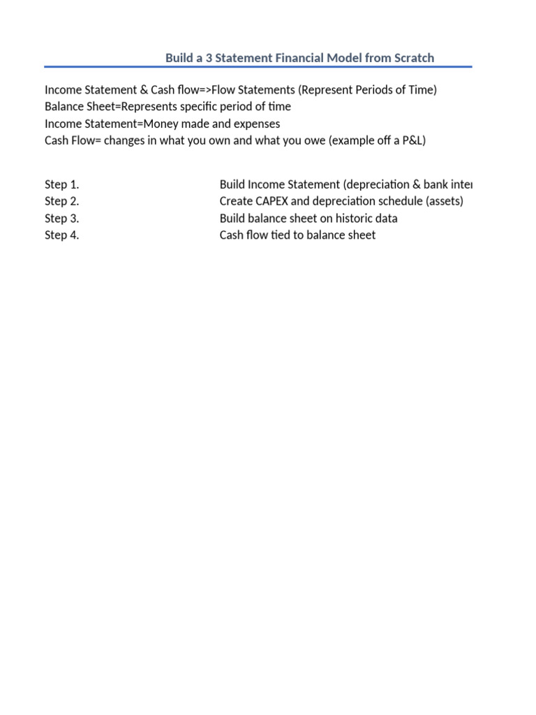 3 Statement Model-Final Check Off | PDF | Income Statement | Depreciation