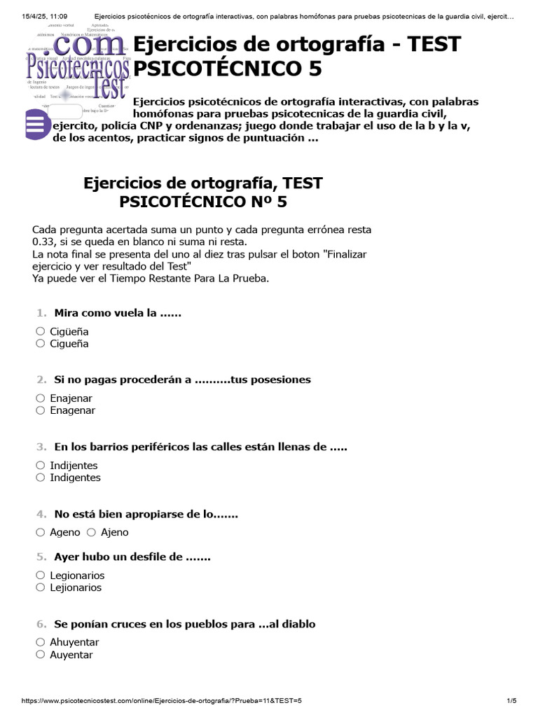Test Orto 5 | PDF