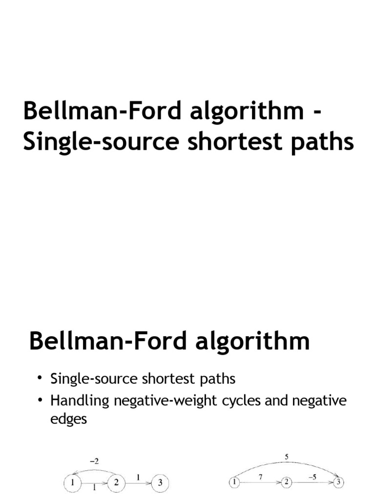 Bellman Ford Algorithm Single Source Shortest Path Pdf Computational Complexity Theory