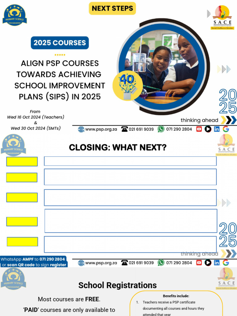 2025 PSP Courses Summary - Align To To Your SIPs | PDF | Educational Technology | Ratio