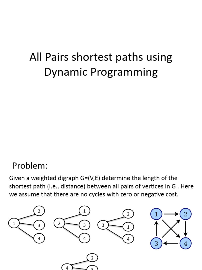 All Pairs Shortest Paths Using Dynamic Programming Floyd Warshall Algorithm Pdf