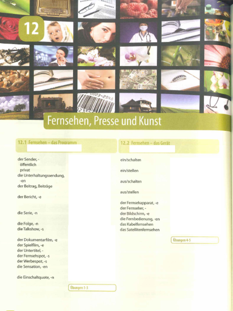 Treffend B2 Thema 12 Fernsehen, Presse Und Kunst | PDF