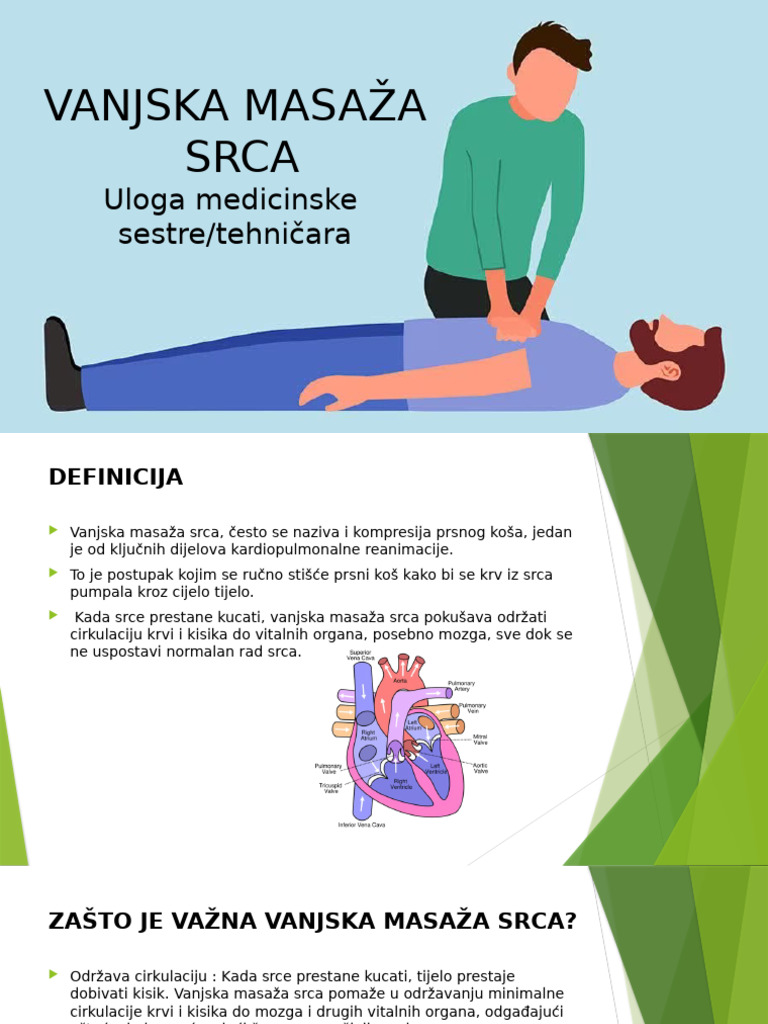 Vanjska Masaža Srca Uloga Medicinske Sestre | PDF