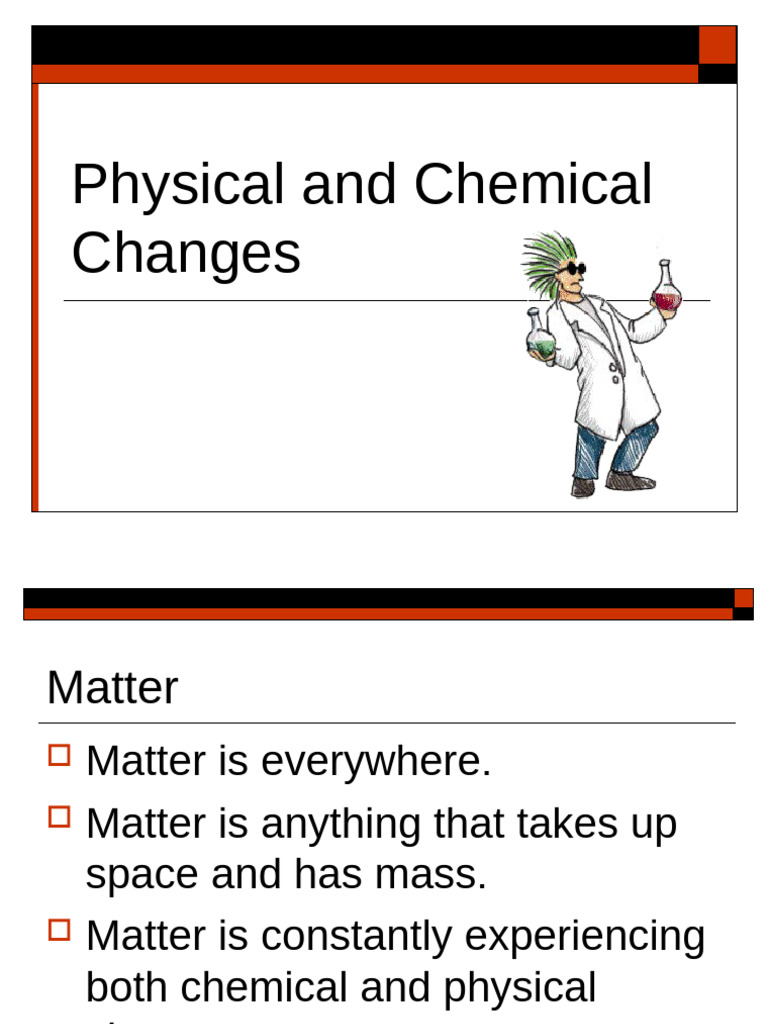 Understanding Physical vs Chemical Changes | PDF | Chemical Substances ...