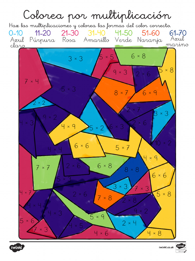 Colorear Multiplicaciones | PDF