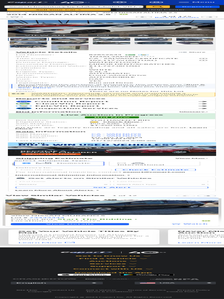 2014 NISSAN ALTIMA 2.5 For Sale CA - VAN NUYS Fri. Jan 12, 2024 - Used & Repairable Salvage Cars ...